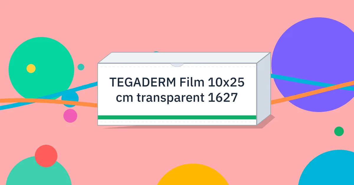 Symbolbild: Packung mit der Aufschrift TEGADERM Film 10x25 cm transparent 1627 (PZN 05355475) – Verfügbarkeit und Bezug in Apotheken in Frankfurt am Main