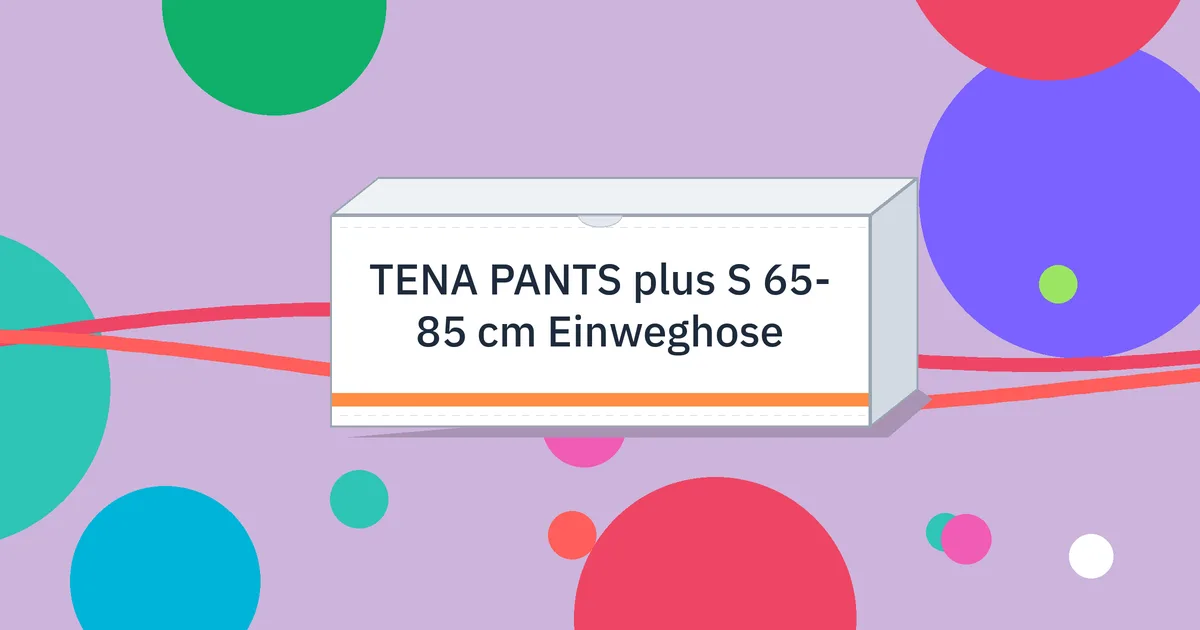 Symbolbild: Packung mit der Aufschrift TENA PANTS plus S 65-85 cm Einweghose (PZN 00110013) – Verfügbarkeit und Bezug in Apotheken in Frankfurt am Main