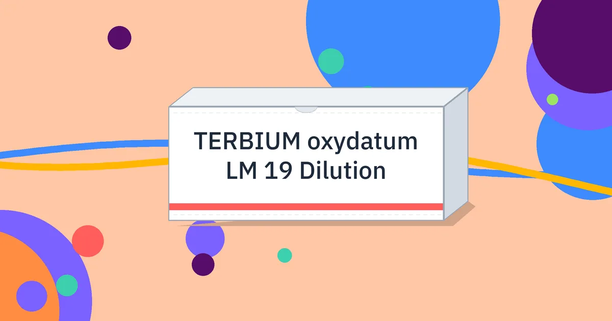 Symbolbild: Packung mit der Aufschrift TERBIUM oxydatum LM 19 Dilution (PZN 13216227) – Verfügbarkeit und Bezug in Apotheken in Frankfurt am Main