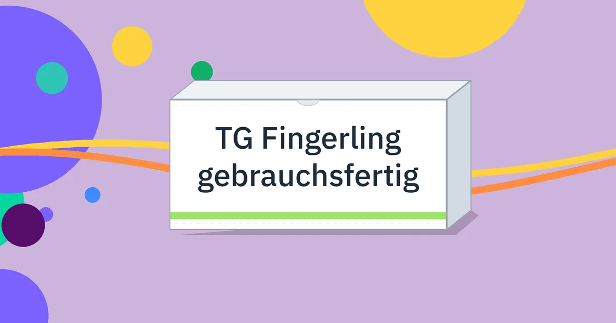 Symbolbild: Packung mit der Aufschrift TG Fingerling gebrauchsfertig (PZN 15430841) – Verfügbarkeit und Bezug in Apotheken in Frankfurt am Main
