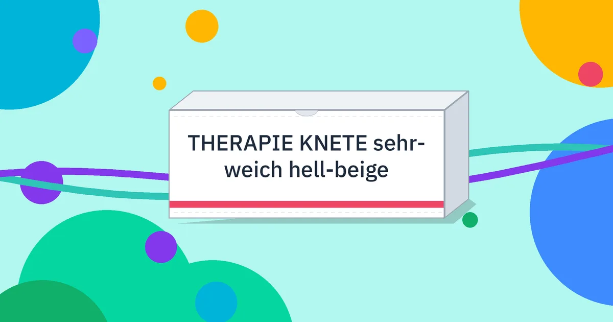 Symbolbild: Packung mit der Aufschrift THERAPIE KNETE sehr-weich hell-beige (PZN 20776843) – Verfügbarkeit und Bezug in Apotheken in Frankfurt am Main