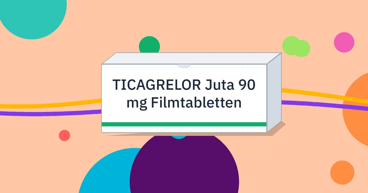Symbolbild: Packung mit der Aufschrift TICAGRELOR Juta 90 mg Filmtabletten (PZN 18094289) – Verfügbarkeit und Bezug in Apotheken in Frankfurt am Main