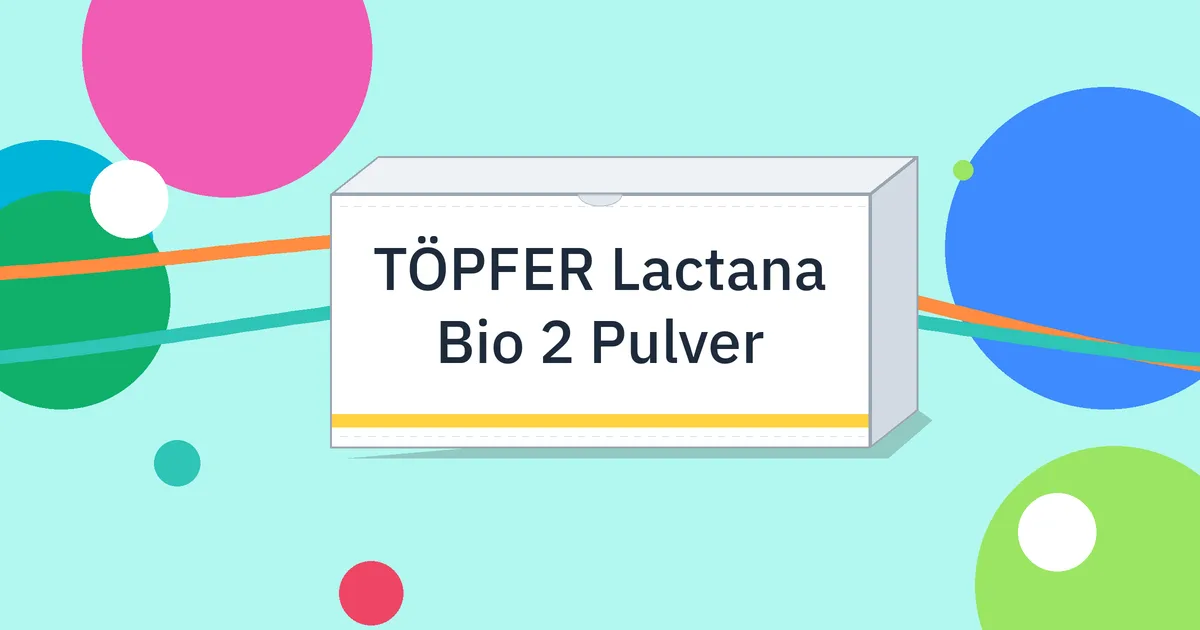Symbolbild: Packung mit der Aufschrift TÖPFER Lactana Bio 2 Pulver (PZN 06081910) – Verfügbarkeit und Bezug in Apotheken in Frankfurt am Main