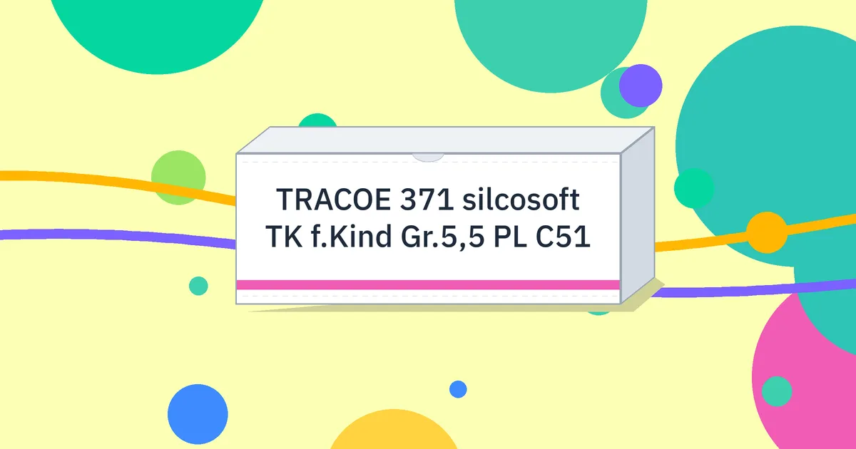 Symbolbild: Packung mit der Aufschrift TRACOE 371 silcosoft TK f.Kind Gr.5,5 PL C51 (PZN 14315747) – Verfügbarkeit und Bezug in Apotheken in Frankfurt am Main