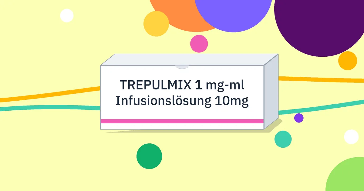 Symbolbild: Packung mit der Aufschrift TREPULMIX 1 mg-ml Infusionslösung 10mg (PZN 16802150) – Verfügbarkeit und Bezug in Apotheken in Frankfurt am Main