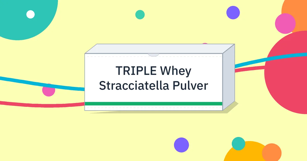 Symbolbild: Packung mit der Aufschrift TRIPLE Whey Stracciatella Pulver (PZN 10534429) – Verfügbarkeit und Bezug in Apotheken in Frankfurt am Main