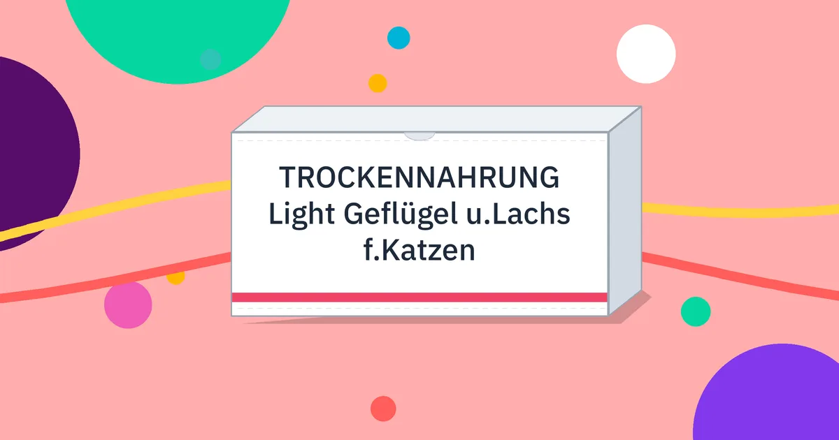 Symbolbild: Packung mit der Aufschrift TROCKENNAHRUNG Light Geflügel u.Lachs f.Katzen (PZN 05742226) – Verfügbarkeit und Bezug in Apotheken in Frankfurt am Main