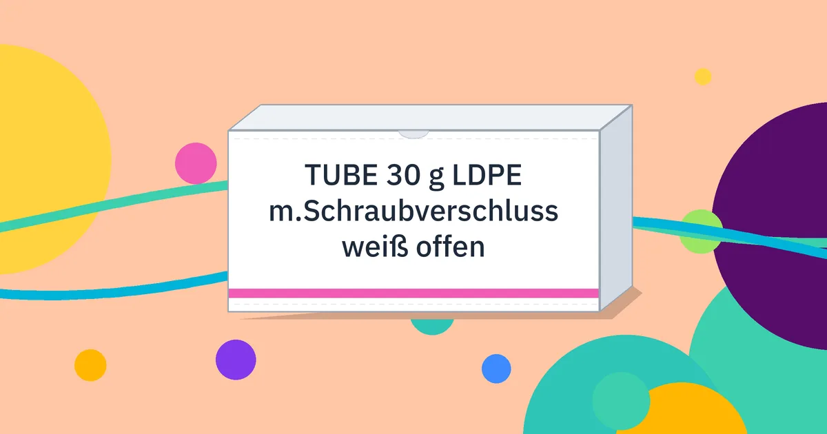 Symbolbild: Packung mit der Aufschrift TUBE 30 g LDPE m.Schraubverschluss weiß offen (PZN 18138621) – Verfügbarkeit und Bezug in Apotheken in Frankfurt am Main