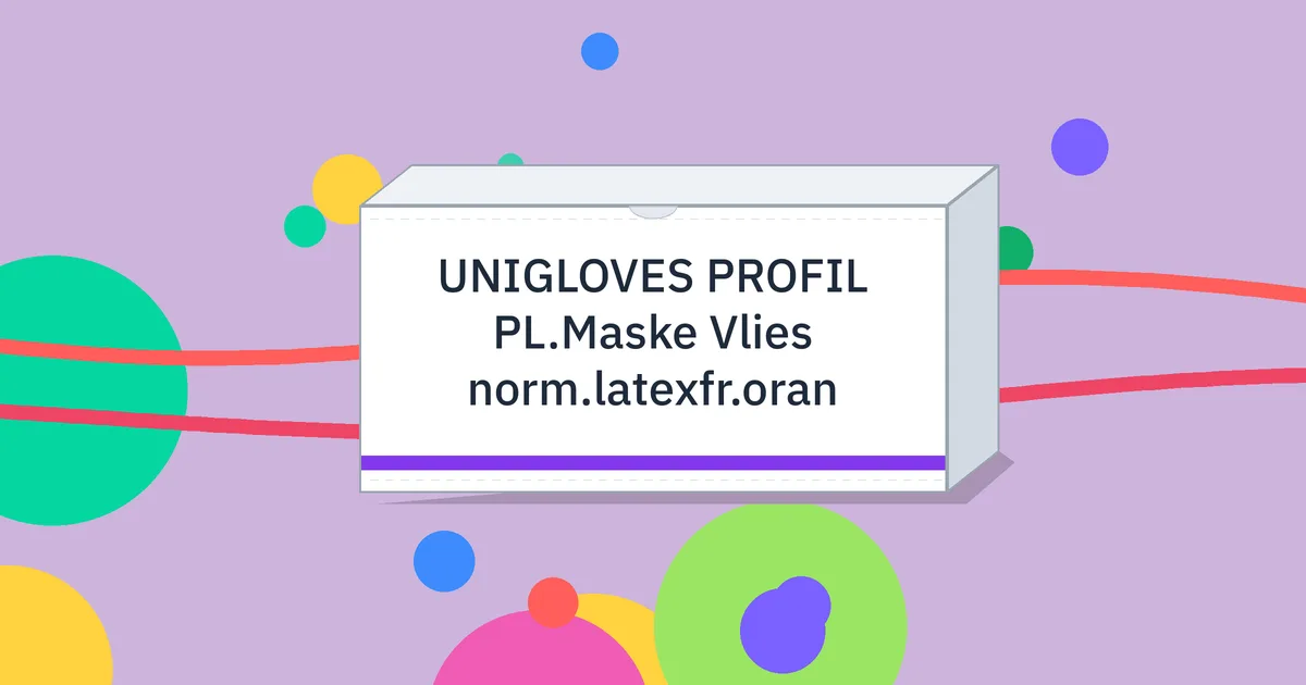 Symbolbild: Packung mit der Aufschrift UNIGLOVES PROFIL PL.Maske Vlies norm.latexfr.oran (PZN 18176923) – Verfügbarkeit und Bezug in Apotheken in Frankfurt am Main