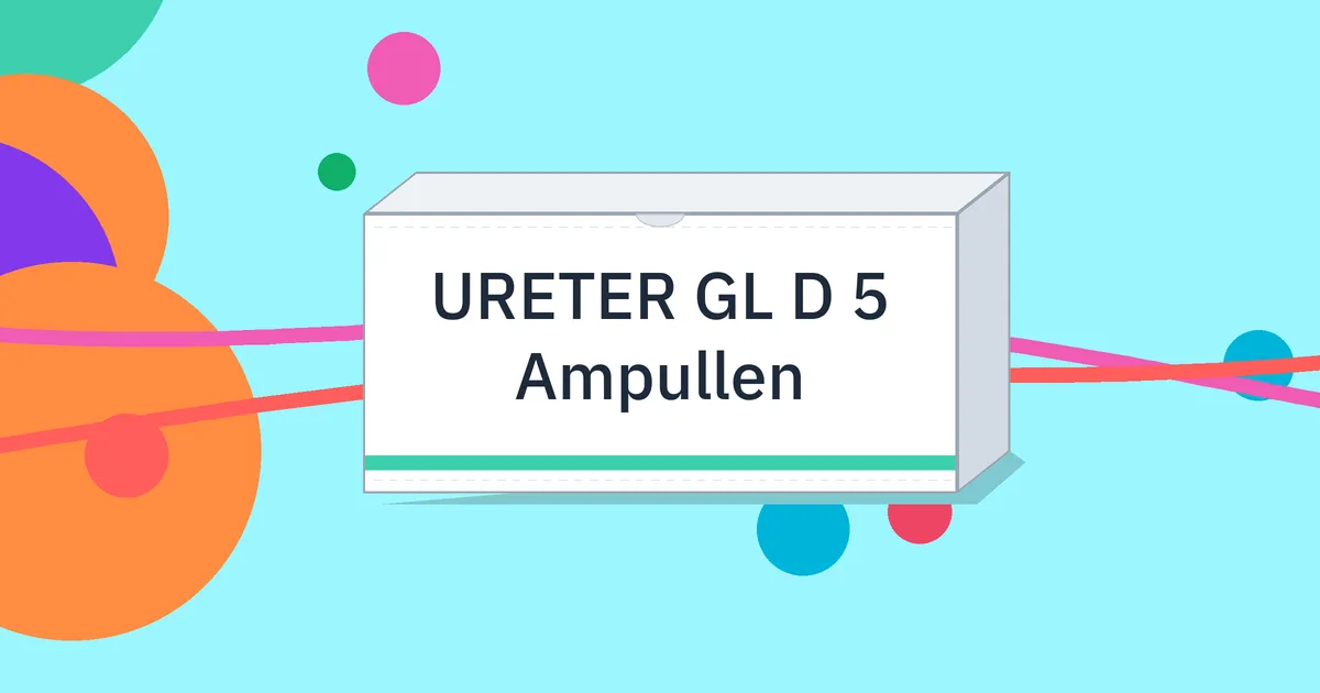 Symbolbild: Packung mit der Aufschrift URETER GL D 5 Ampullen (PZN 03788448) – Verfügbarkeit und Bezug in Apotheken in Frankfurt am Main