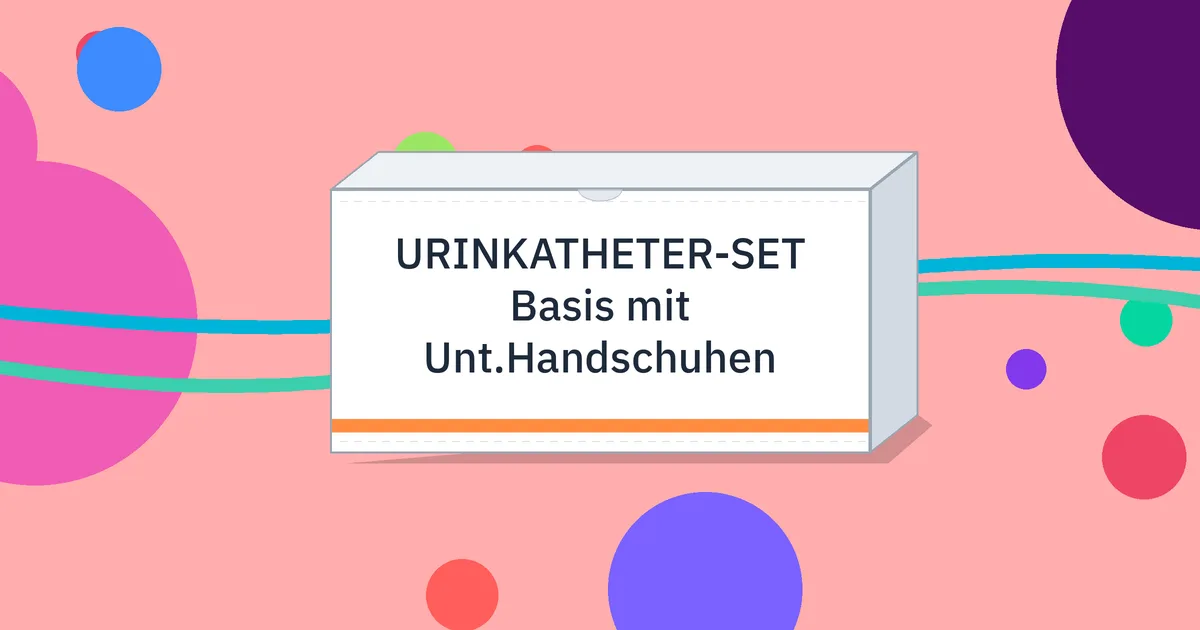 Symbolbild: Packung mit der Aufschrift URINKATHETER-SET Basis mit Unt.Handschuhen (PZN 18159267) – Verfügbarkeit und Bezug in Apotheken in Frankfurt am Main