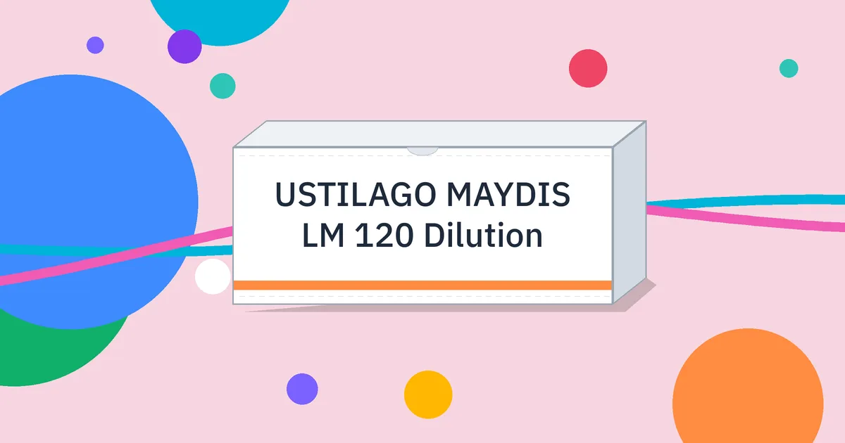 Symbolbild: Packung mit der Aufschrift USTILAGO MAYDIS LM 120 Dilution (PZN 13258415) – Verfügbarkeit und Bezug in Apotheken in Frankfurt am Main