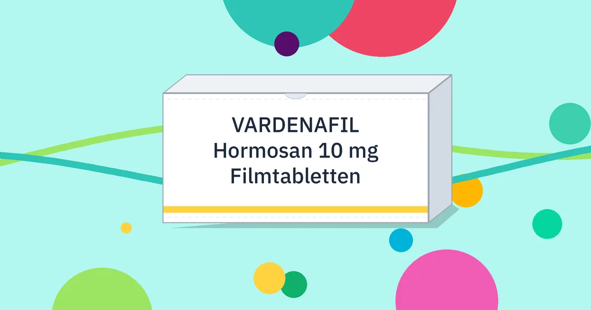 Symbolbild: Packung mit der Aufschrift VARDENAFIL Hormosan 10 mg Filmtabletten (PZN 16120516) – Verfügbarkeit und Bezug in Apotheken in Frankfurt am Main