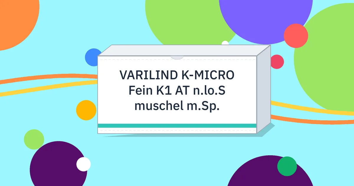 Symbolbild: Packung mit der Aufschrift VARILIND K-MICRO Fein K1 AT n.lo.S muschel m.Sp. (PZN 20552782) – Verfügbarkeit und Bezug in Apotheken in Frankfurt am Main