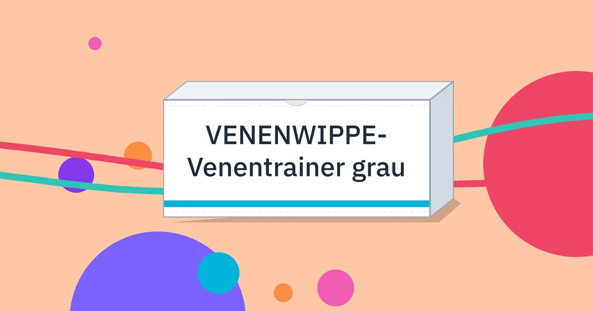 Symbolbild: Packung mit der Aufschrift VENENWIPPE-Venentrainer grau (PZN 11868865) – Verfügbarkeit und Bezug in Apotheken in Frankfurt am Main