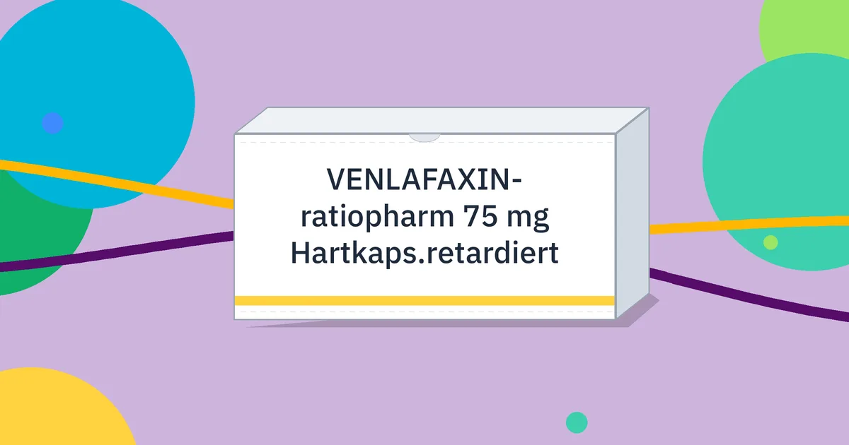 Symbolbild: Packung mit der Aufschrift VENLAFAXIN-ratiopharm 75 mg Hartkaps.retardiert (PZN 07022973) – Verfügbarkeit und Bezug in Apotheken in Frankfurt am Main