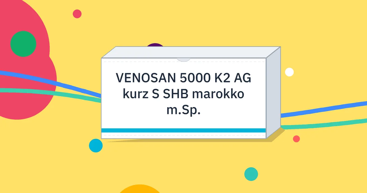 Symbolbild: Packung mit der Aufschrift VENOSAN 5000 K2 AG kurz S SHB marokko m.Sp. (PZN 14432134) – Verfügbarkeit und Bezug in Apotheken in Frankfurt am Main