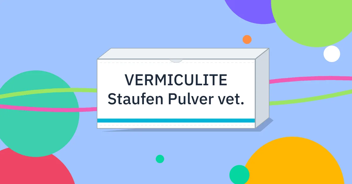 Symbolbild: Packung mit der Aufschrift VERMICULITE Staufen Pulver vet. (PZN 04254482) – Verfügbarkeit und Bezug in Apotheken in Frankfurt am Main