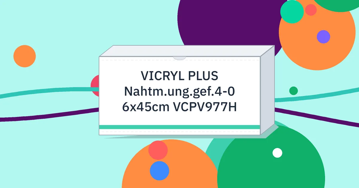 Symbolbild: Packung mit der Aufschrift VICRYL PLUS Nahtm.ung.gef.4-0 6x45cm VCPV977H (PZN 20390859) – Verfügbarkeit und Bezug in Apotheken in Frankfurt am Main