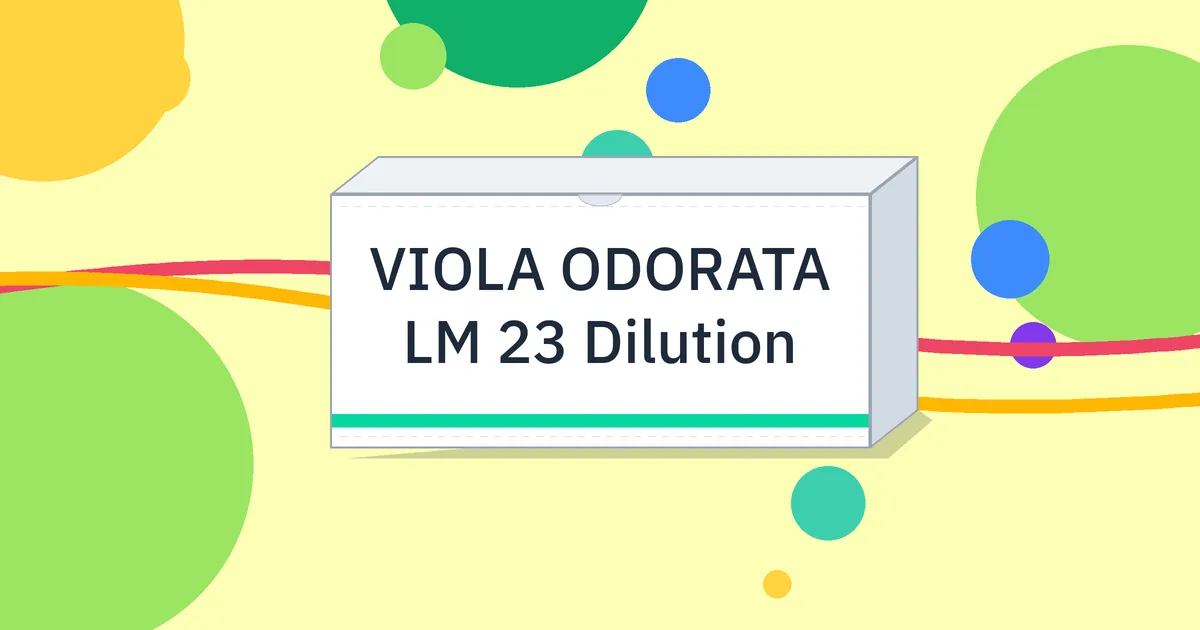Symbolbild: Packung mit der Aufschrift VIOLA ODORATA LM 23 Dilution (PZN 13275566) – Verfügbarkeit und Bezug in Apotheken in Frankfurt am Main