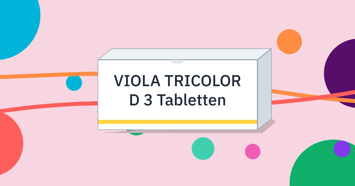 Symbolbild: Packung mit der Aufschrift VIOLA TRICOLOR D 3 Tabletten (PZN 04242183) – Verfügbarkeit und Bezug in Apotheken in Frankfurt am Main