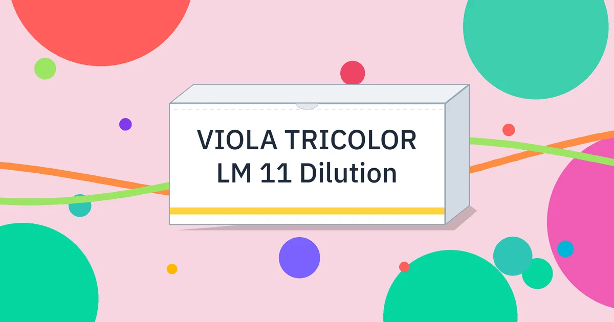 Symbolbild: Packung mit der Aufschrift VIOLA TRICOLOR LM 11 Dilution (PZN 13276146) – Verfügbarkeit und Bezug in Apotheken in Frankfurt am Main