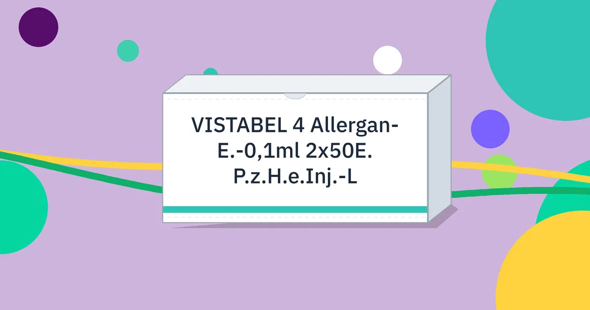 Symbolbild: Packung mit der Aufschrift VISTABEL 4 Allergan-E.-0,1ml 2x50E. P.z.H.e.Inj.-L (PZN 06475862) – Verfügbarkeit und Bezug in Apotheken in Frankfurt am Main