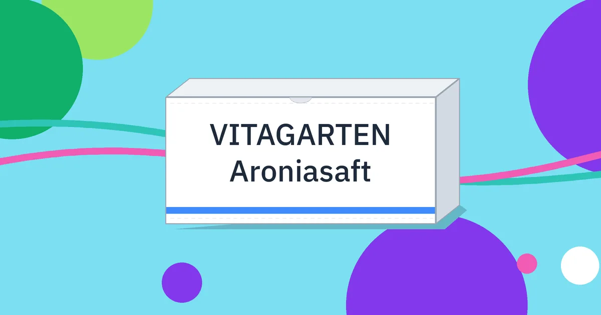 Symbolbild: Packung mit der Aufschrift VITAGARTEN Aroniasaft (PZN 06924432) – Verfügbarkeit und Bezug in Apotheken in Frankfurt am Main