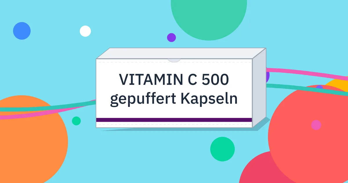 Symbolbild: Packung mit der Aufschrift VITAMIN C 500 gepuffert Kapseln (PZN 19849956) – Verfügbarkeit und Bezug in Apotheken in Frankfurt am Main