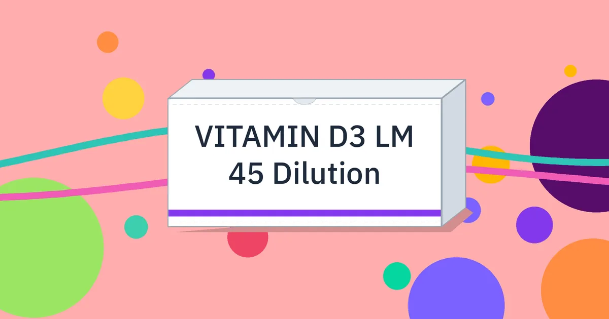 Symbolbild: Packung mit der Aufschrift VITAMIN D3 LM 45 Dilution (PZN 13279239) – Verfügbarkeit und Bezug in Apotheken in Frankfurt am Main