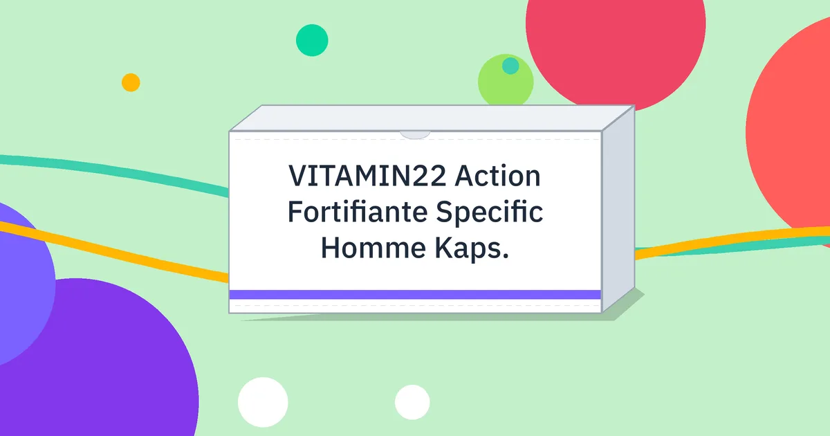 Symbolbild: Packung mit der Aufschrift VITAMIN22 Action Fortifiante Specific Homme Kaps. (PZN 15387944) – Verfügbarkeit und Bezug in Apotheken in Frankfurt am Main