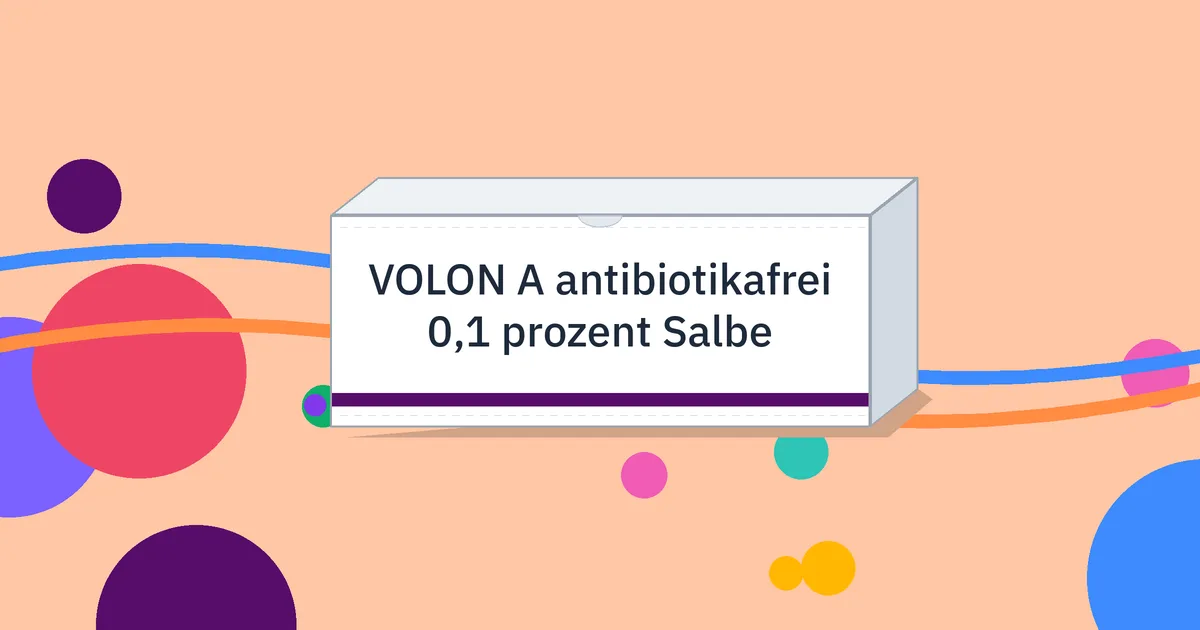 Symbolbild: Packung mit der Aufschrift VOLON A antibiotikafrei 0,1 prozent Salbe (PZN 01594912) – Verfügbarkeit und Bezug in Apotheken in Frankfurt am Main