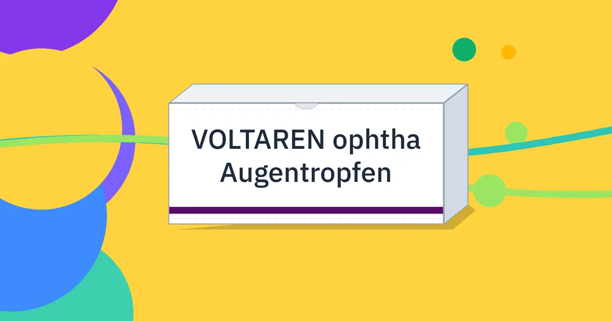 Symbolbild: Packung mit der Aufschrift VOLTAREN ophtha Augentropfen (PZN 04398436) – Verfügbarkeit und Bezug in Apotheken in Frankfurt am Main