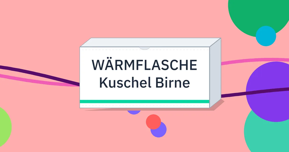 Symbolbild: Packung mit der Aufschrift WÄRMFLASCHE Kuschel Birne (PZN 00196670) – Verfügbarkeit und Bezug in Apotheken in Frankfurt am Main