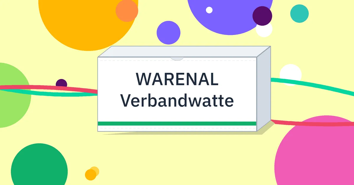 Symbolbild: Packung mit der Aufschrift WARENAL Verbandwatte (PZN 06309939) – Verfügbarkeit und Bezug in Apotheken in Frankfurt am Main