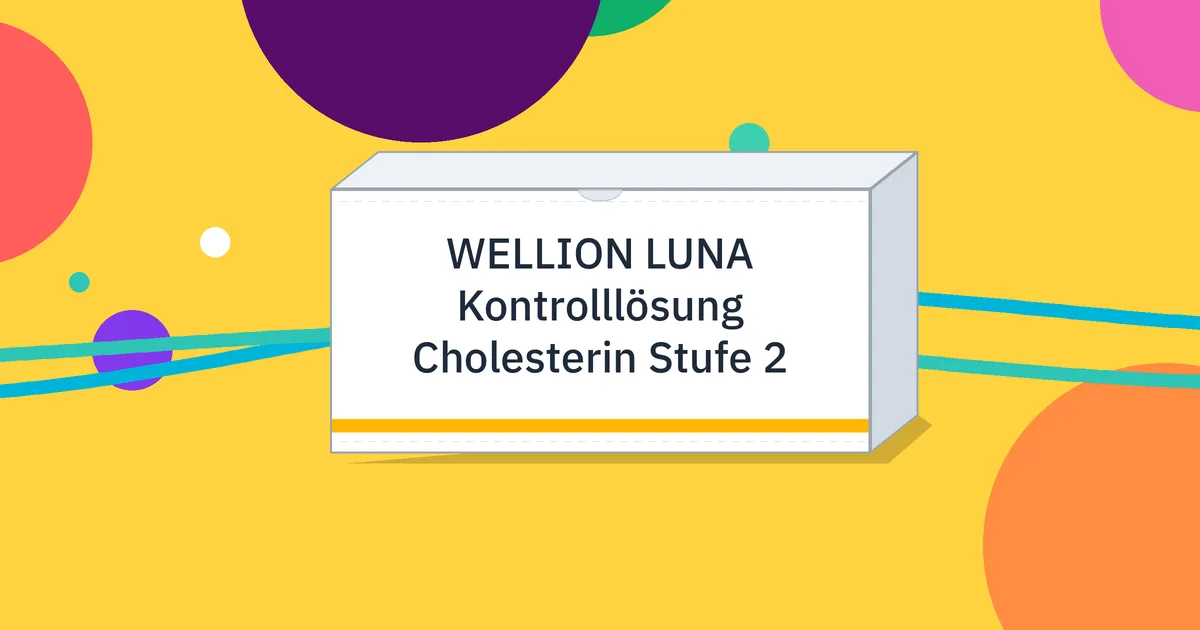 Symbolbild: Packung mit der Aufschrift WELLION LUNA Kontrolllösung Cholesterin Stufe 2 (PZN 10182858) – Verfügbarkeit und Bezug in Apotheken in Frankfurt am Main