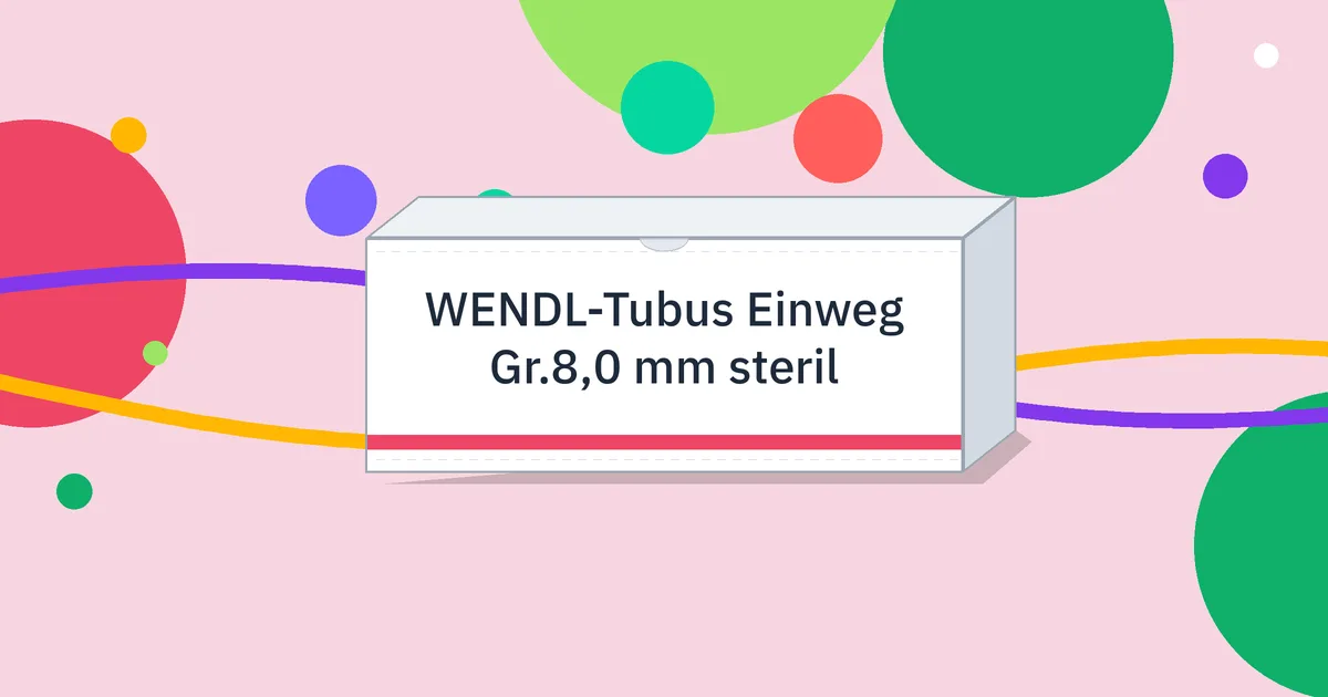 Symbolbild: Packung mit der Aufschrift WENDL-Tubus Einweg Gr.8,0 mm steril (PZN 13862720) – Verfügbarkeit und Bezug in Apotheken in Frankfurt am Main