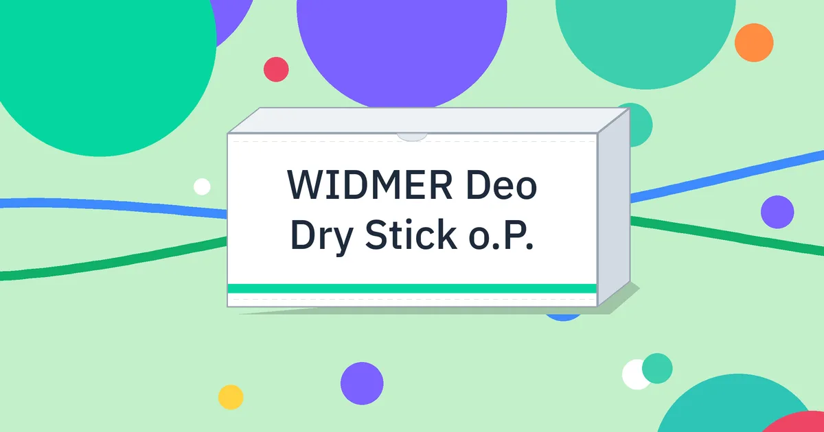 Symbolbild: Packung mit der Aufschrift WIDMER Deo Dry Stick o.P. (PZN 09921799) – Verfügbarkeit und Bezug in Apotheken in Frankfurt am Main