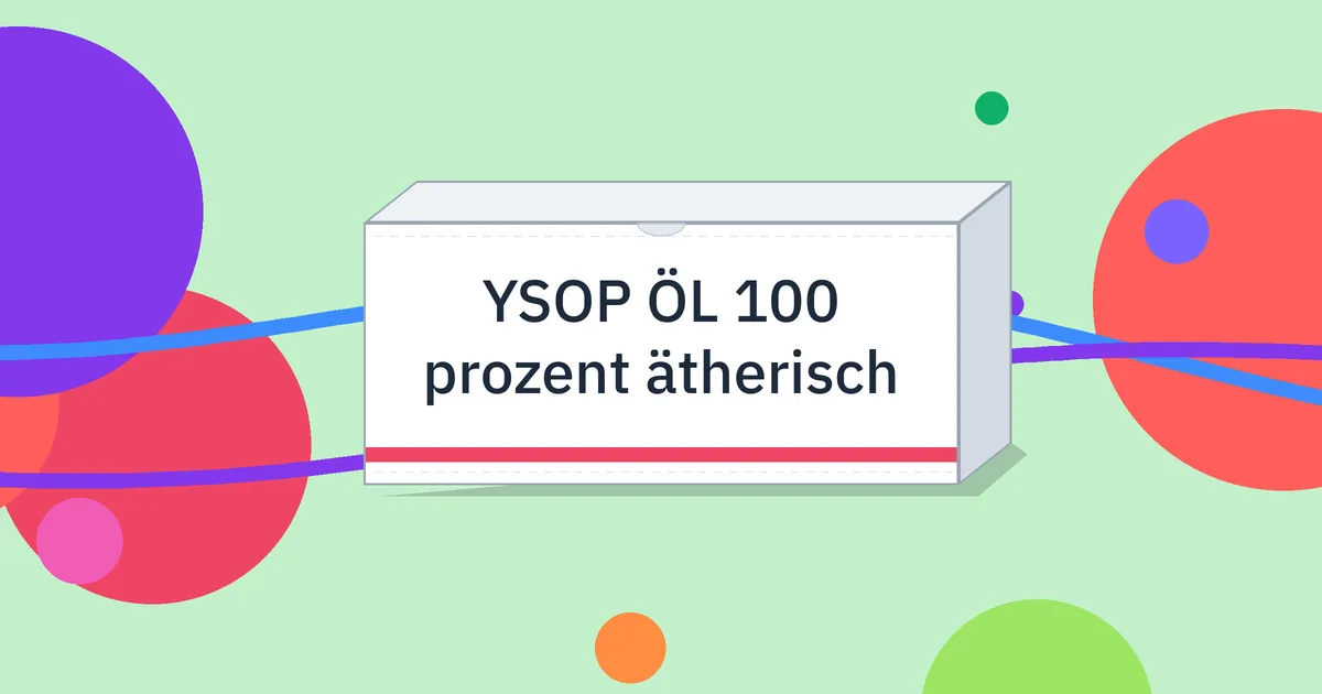 Symbolbild: Packung mit der Aufschrift YSOP ÖL 100 prozent ätherisch (PZN 01990720) – Verfügbarkeit und Bezug in Apotheken in Frankfurt am Main