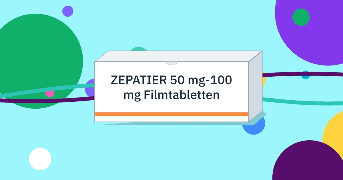 Symbolbild: Packung mit der Aufschrift ZEPATIER 50 mg-100 mg Filmtabletten (PZN 18673202) – Verfügbarkeit und Bezug in Apotheken in Frankfurt am Main