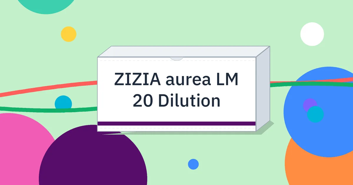 Symbolbild: Packung mit der Aufschrift ZIZIA aurea LM 20 Dilution (PZN 13303771) – Verfügbarkeit und Bezug in Apotheken in Frankfurt am Main