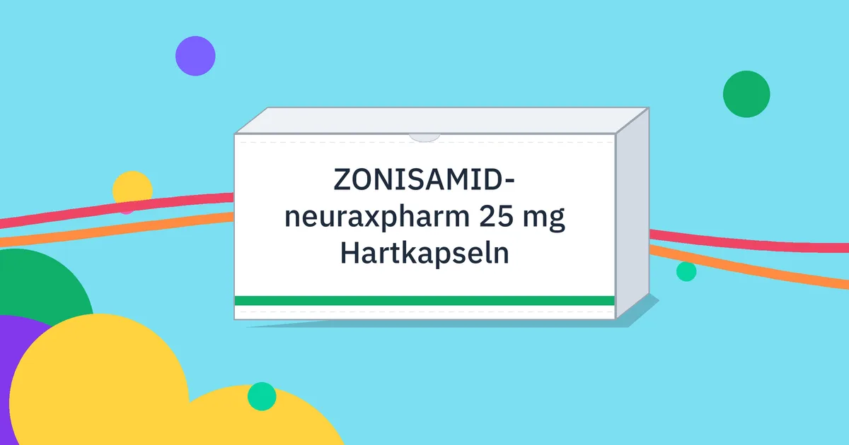 Symbolbild: Packung mit der Aufschrift ZONISAMID-neuraxpharm 25 mg Hartkapseln (PZN 13233533) – Verfügbarkeit und Bezug in Apotheken in Frankfurt am Main