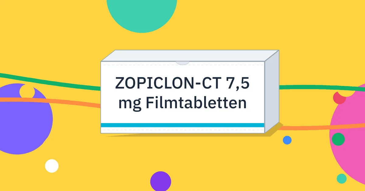 Symbolbild: Packung mit der Aufschrift ZOPICLON-CT 7,5 mg Filmtabletten (PZN 00599072) – Verfügbarkeit und Bezug in Apotheken in Frankfurt am Main