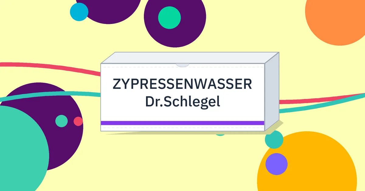 Symbolbild: Packung mit der Aufschrift ZYPRESSENWASSER Dr.Schlegel (PZN 07549143) – Verfügbarkeit und Bezug in Apotheken in Frankfurt am Main