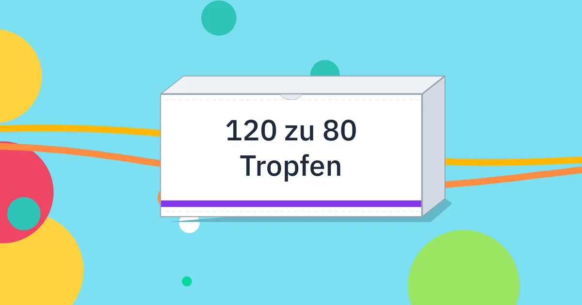 Symbolbild: Packung mit der Aufschrift 120 zu 80 Tropfen (PZN 19967727) – Verfügbarkeit und Bezug in Apotheken in Frankfurt am Main
