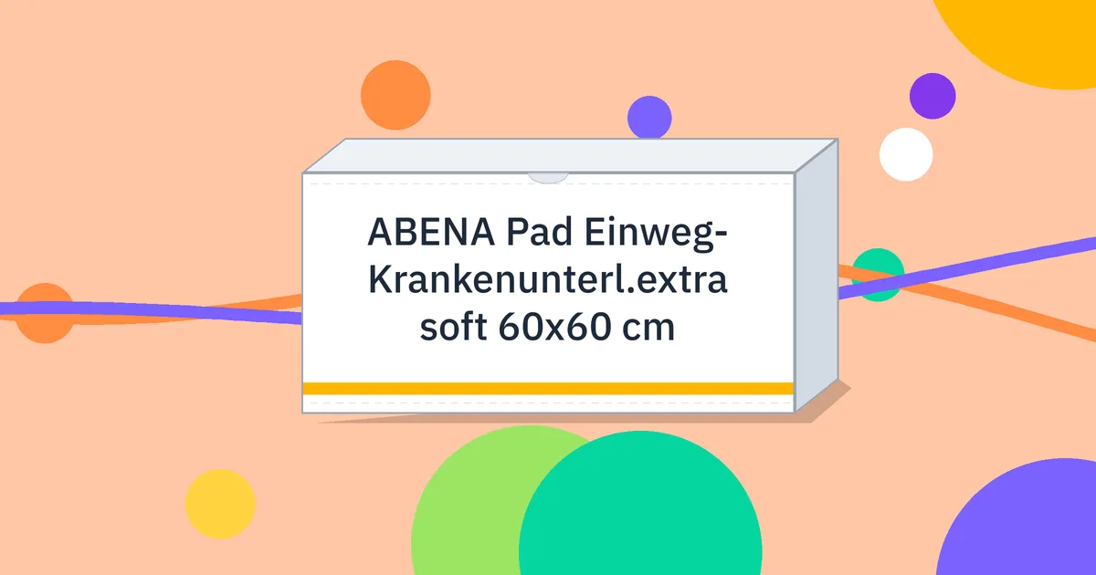 Symbolbild: Packung mit der Aufschrift ABENA Pad Einweg-Krankenunterl.extra soft 60x60 cm (PZN 16632328) – Verfügbarkeit und Bezug in Apotheken in Frankfurt am Main