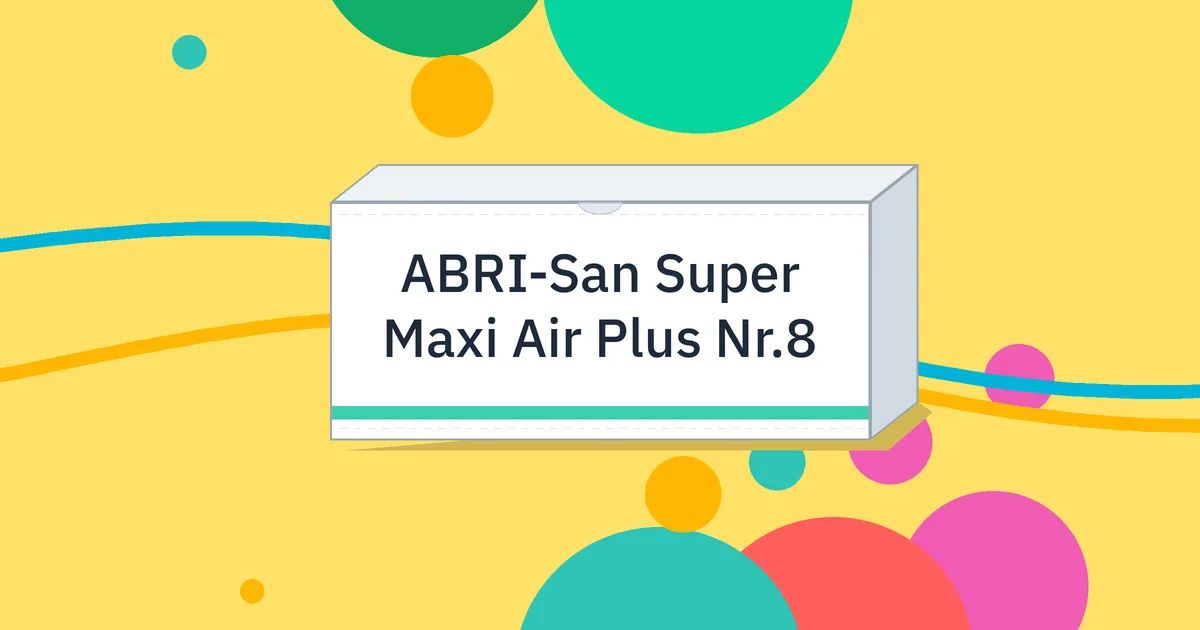 Symbolbild: Packung mit der Aufschrift ABRI-San Super Maxi Air Plus Nr.8 (PZN 03932023) – Verfügbarkeit und Bezug in Apotheken in Frankfurt am Main