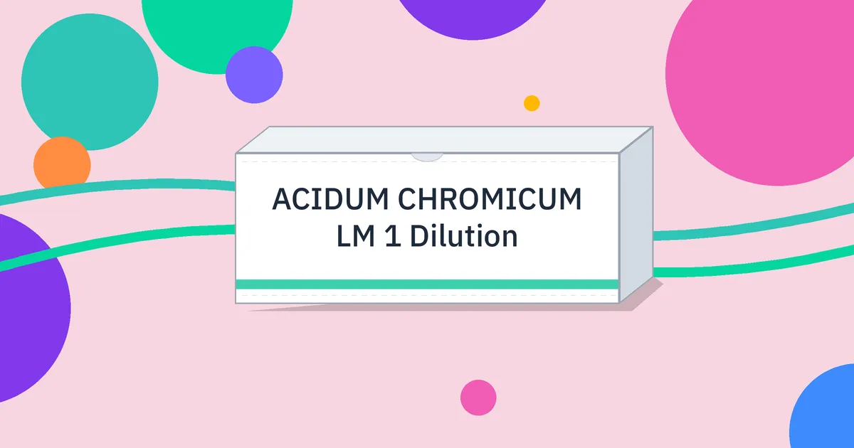 Symbolbild: Packung mit der Aufschrift ACIDUM CHROMICUM LM 1 Dilution (PZN 13272303) – Verfügbarkeit und Bezug in Apotheken in Frankfurt am Main