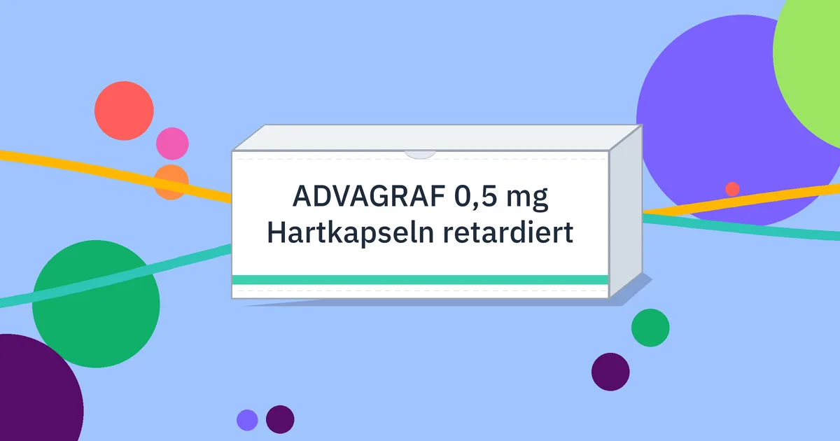 Symbolbild: Packung mit der Aufschrift ADVAGRAF 0,5 mg Hartkapseln retardiert (PZN 14367394) – Verfügbarkeit und Bezug in Apotheken in Frankfurt am Main