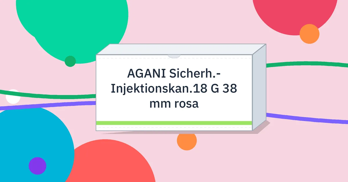 Symbolbild: Packung mit der Aufschrift AGANI Sicherh.-Injektionskan.18 G 38 mm rosa (PZN 20130667) – Verfügbarkeit und Bezug in Apotheken in Frankfurt am Main